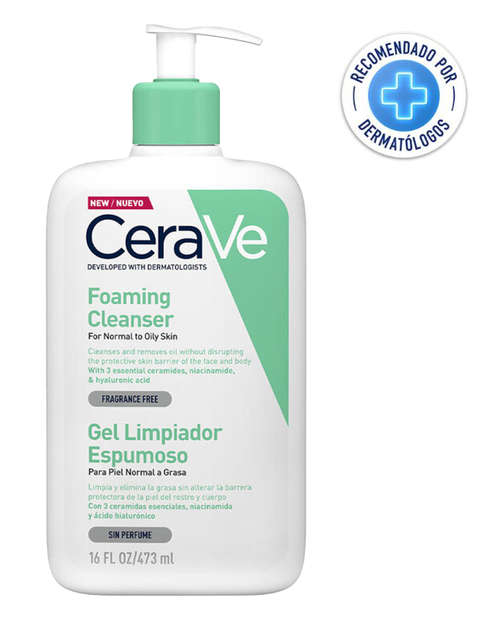 Gel limpiador facial espumoso para pieles normales CeraVe